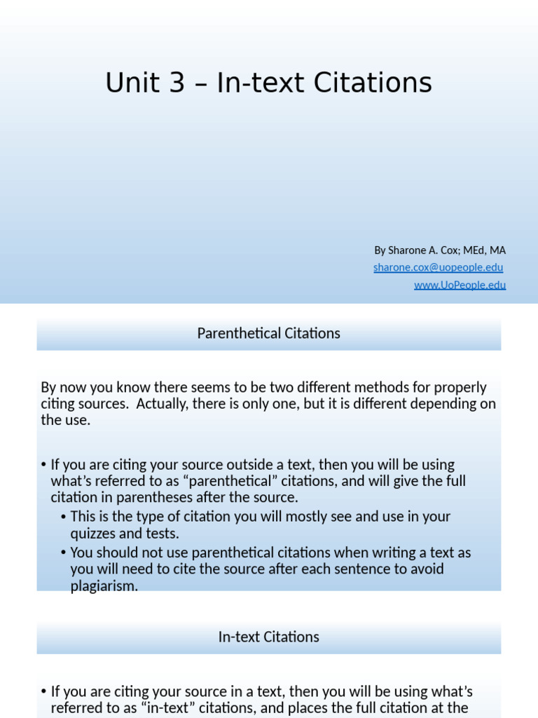Understanding In-Text Citations | PDF | Citation | Human Communication