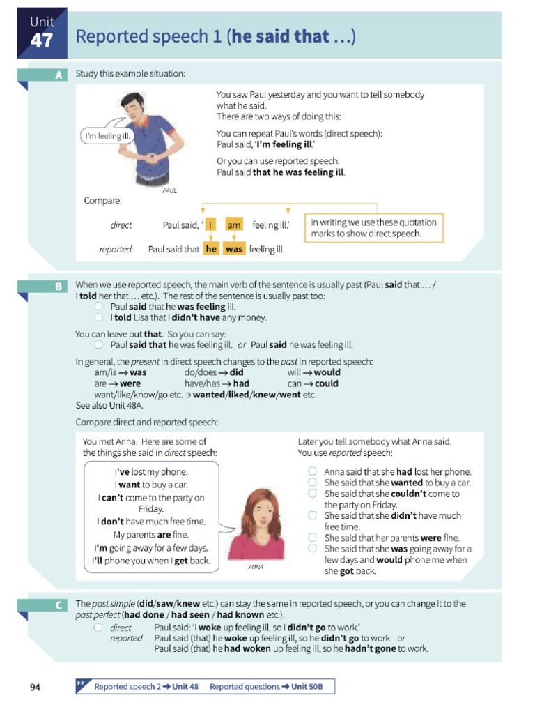Reported Speech Rules | PDF