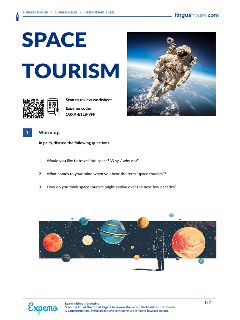 Space Tourism British English Teacher B1 B2 | PDF | Flight | Astronautics