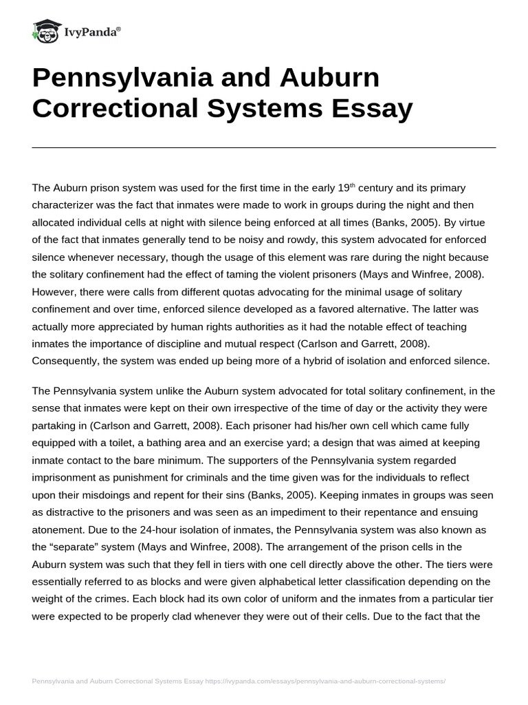 Pennsylvania and Auburn Correctional Systems | PDF | Prison | Prisoner