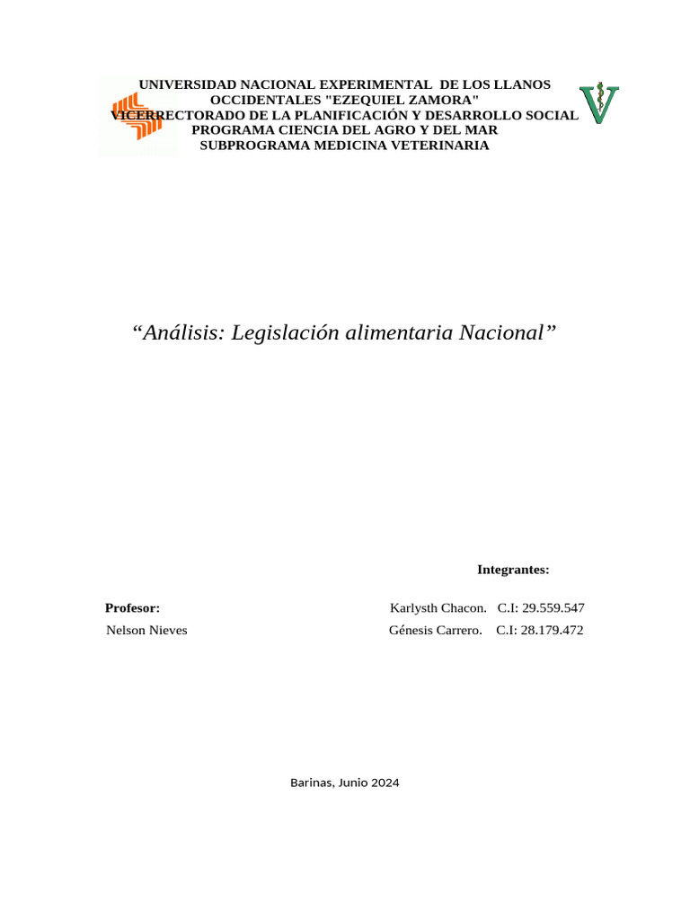Análisis - Legislación Alimentaria Nacional | PDF | Seguridad alimenticia | Alimentos