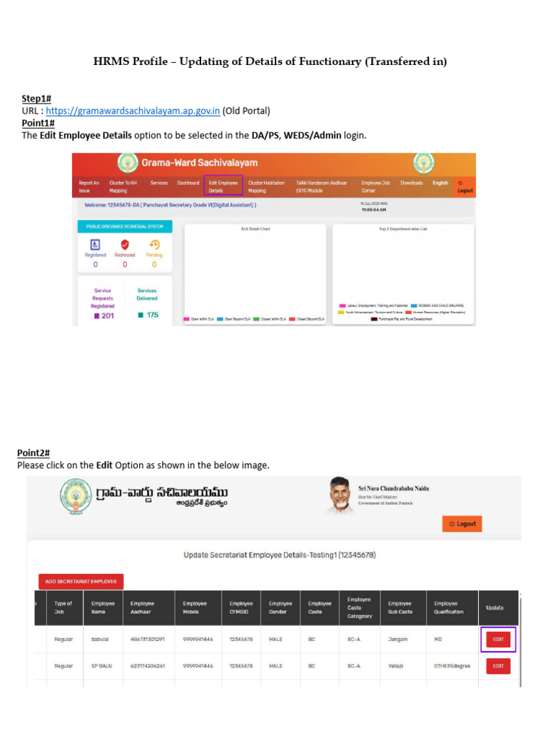 Update HRMS Profile for Transferred Staff | PDF