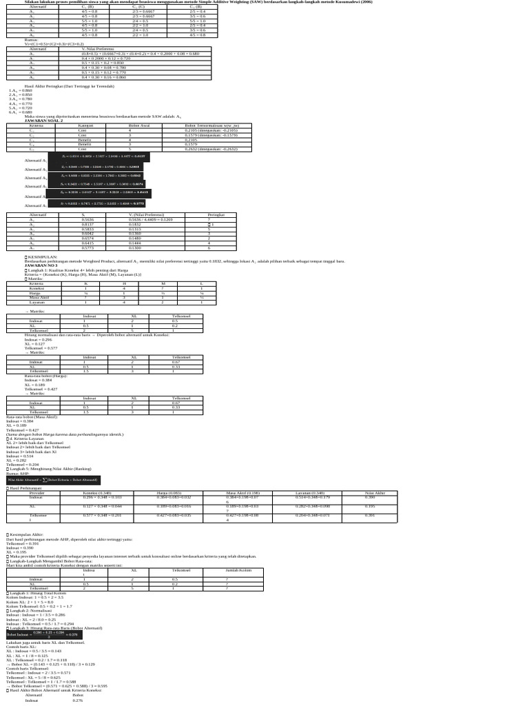 Sama Dengan Bobot Harga Karena Data Perbandingannya Identik | PDF