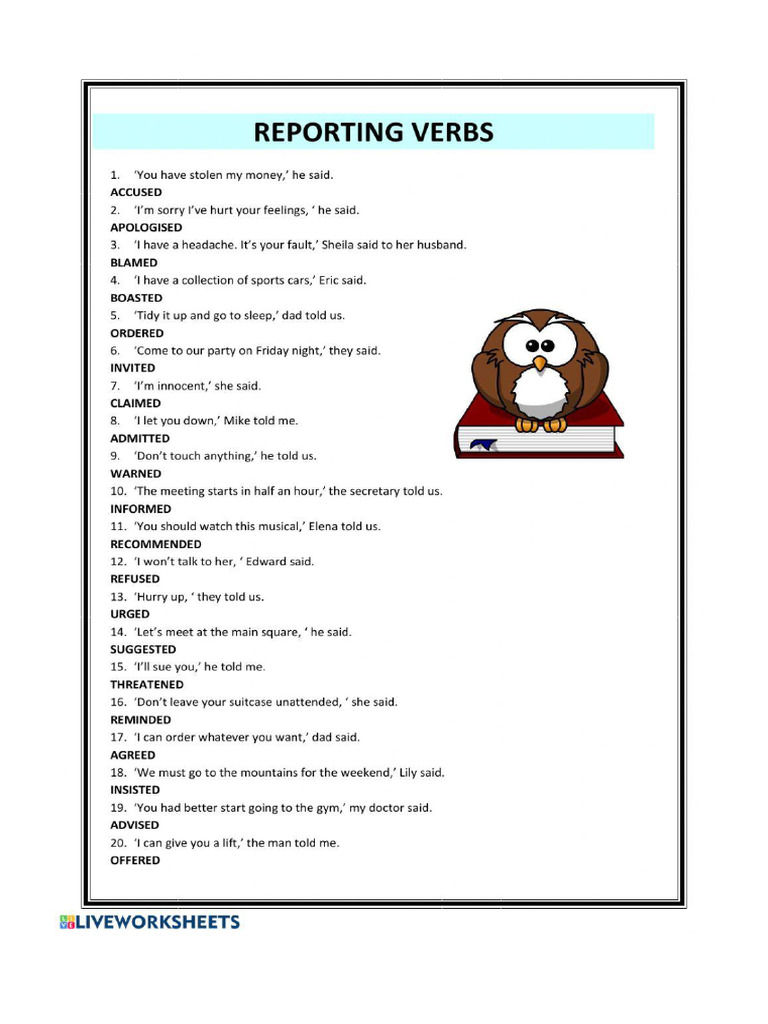 Reporting Verbs | PDF