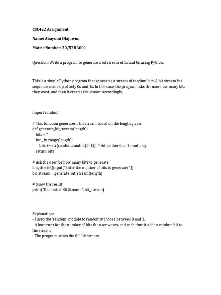 CSC422 Assignment Final | PDF