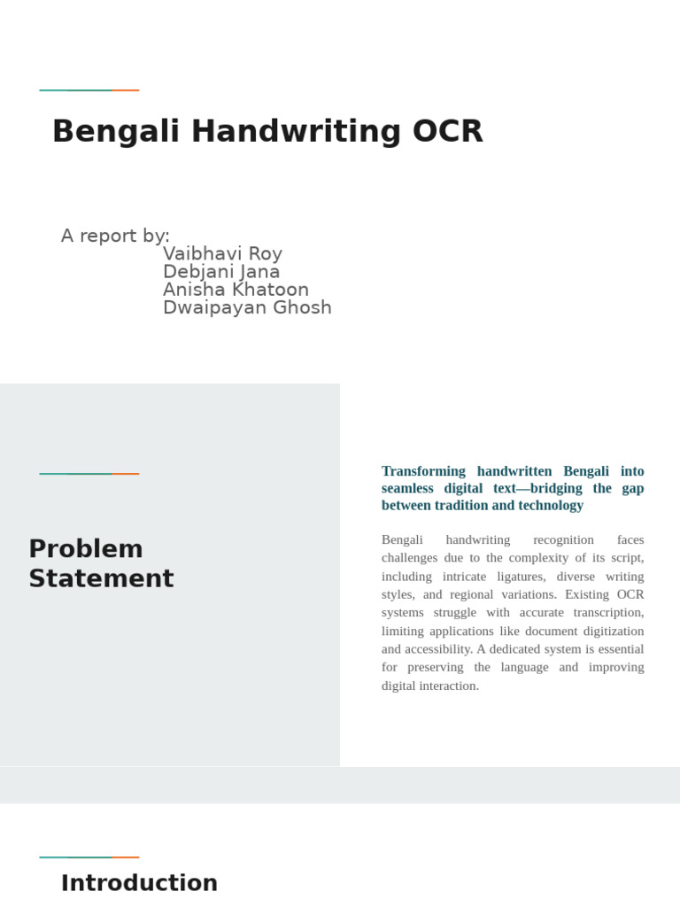 Bengali Handwriting Recognition System | PDF | Optical Character ...