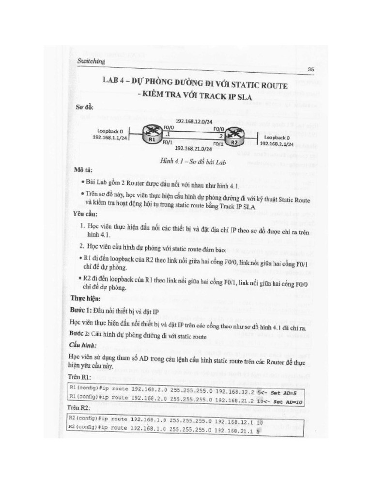 Lab 4 - Redundancy IP SLA | PDF