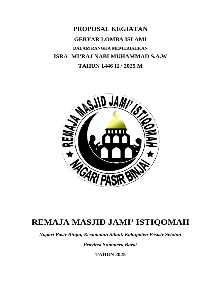 Proposal Kegiatan Gebyar Lomba Islami Isra' Mi'Raj 2025 | PDF