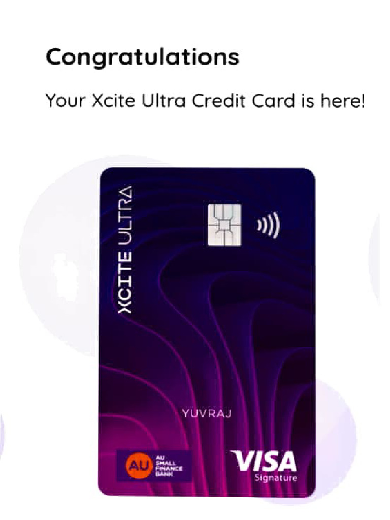 AU Xcite Ultra Credit Card Benefits | PDF