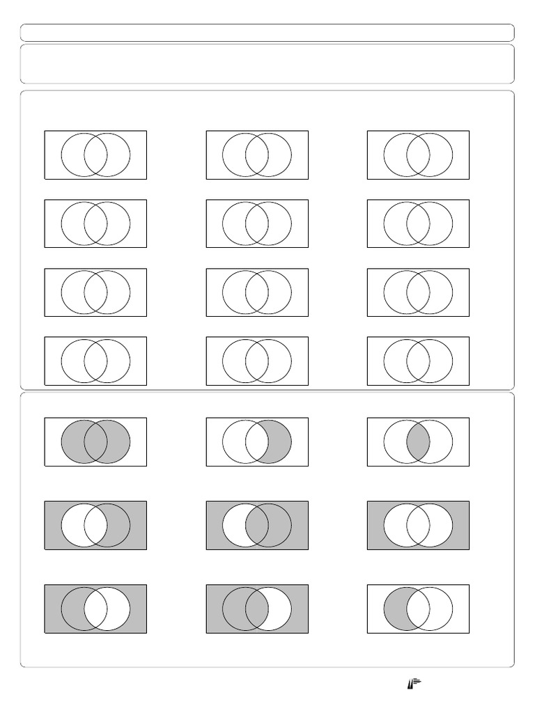 Venn Diagram Regions Worksheet | PDF