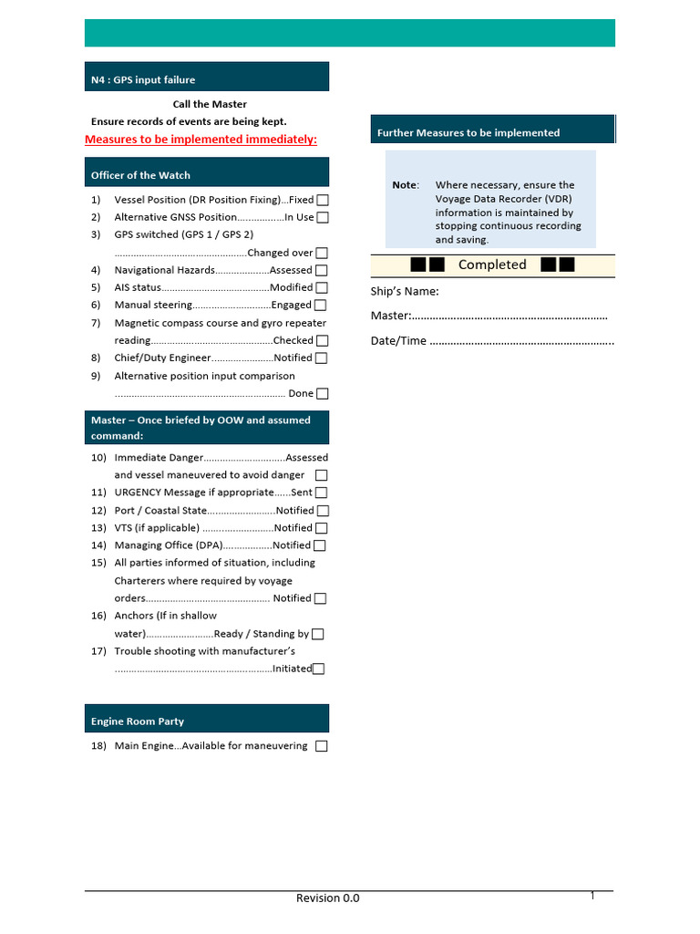 Contingency Checklist N4 | PDF