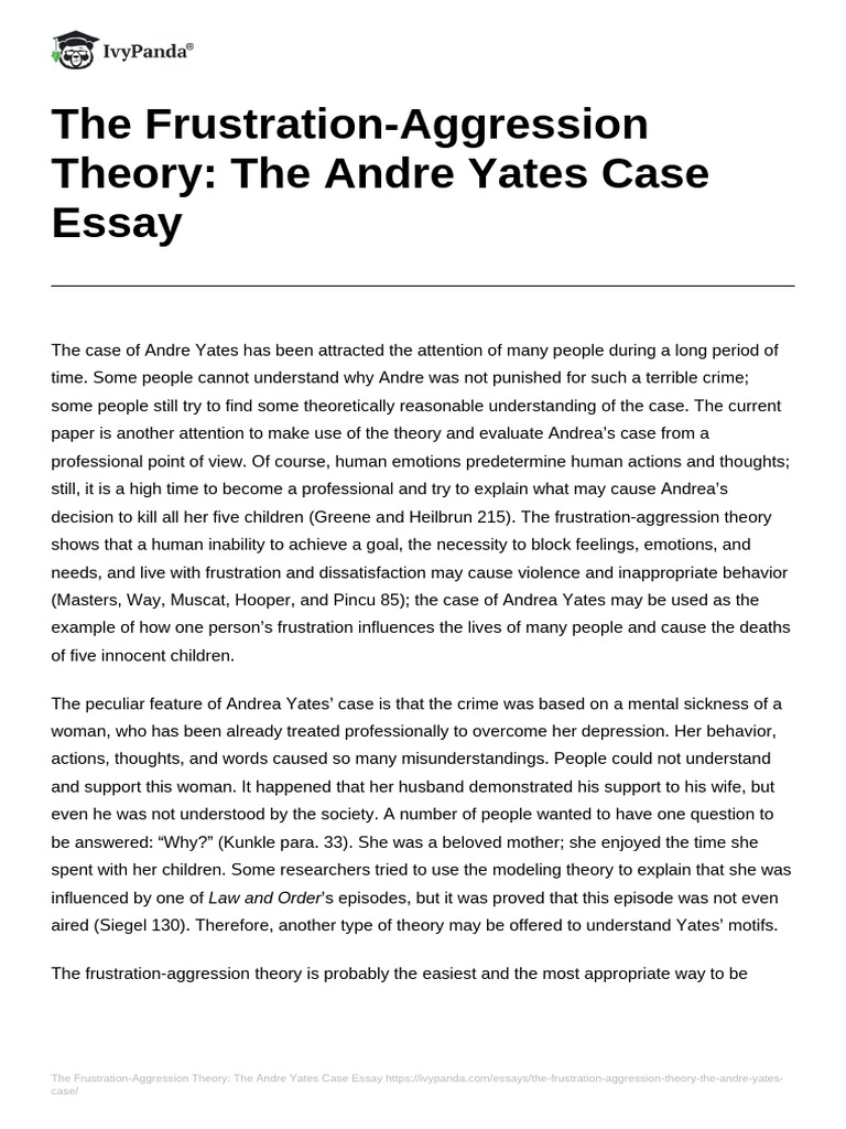 Frustration-Aggression in Andrea Yates Case | PDF | Theory | Aggression