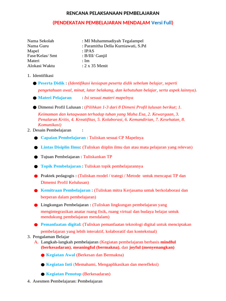 Sistematika Dan Prompt RPP Deep Learning | PDF