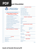 Bomb Threat Checklist | PDF