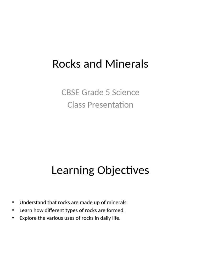 Rocks and Minerals Grade5 | PDF