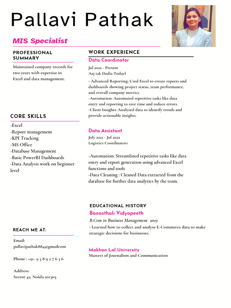 Pallavi Pathak Resume | PDF