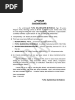 Income Affidavit Format | PDF