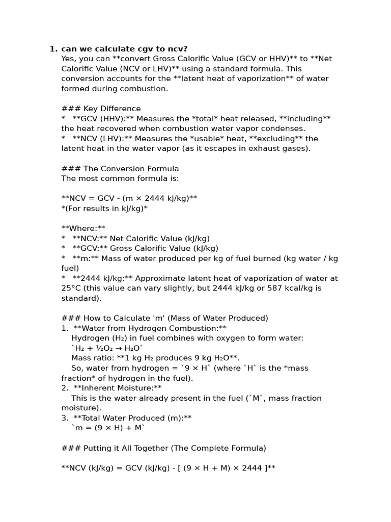 Can We Calculate CGV To NCV | PDF | Applied And Interdisciplinary Physics | Industrial Gases