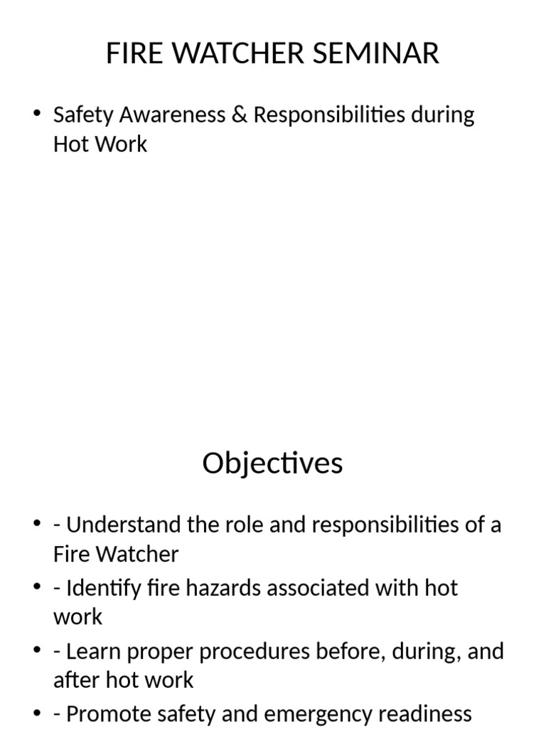 Fire Watcher Seminar | PDF | Fires | Fire Safety