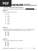 Year 5 Reasoning Test Set 1 Paper A | PDF