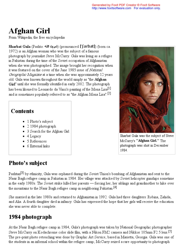 Afghan Girl: National Geographic Magazine | Download Free PDF | Leisure