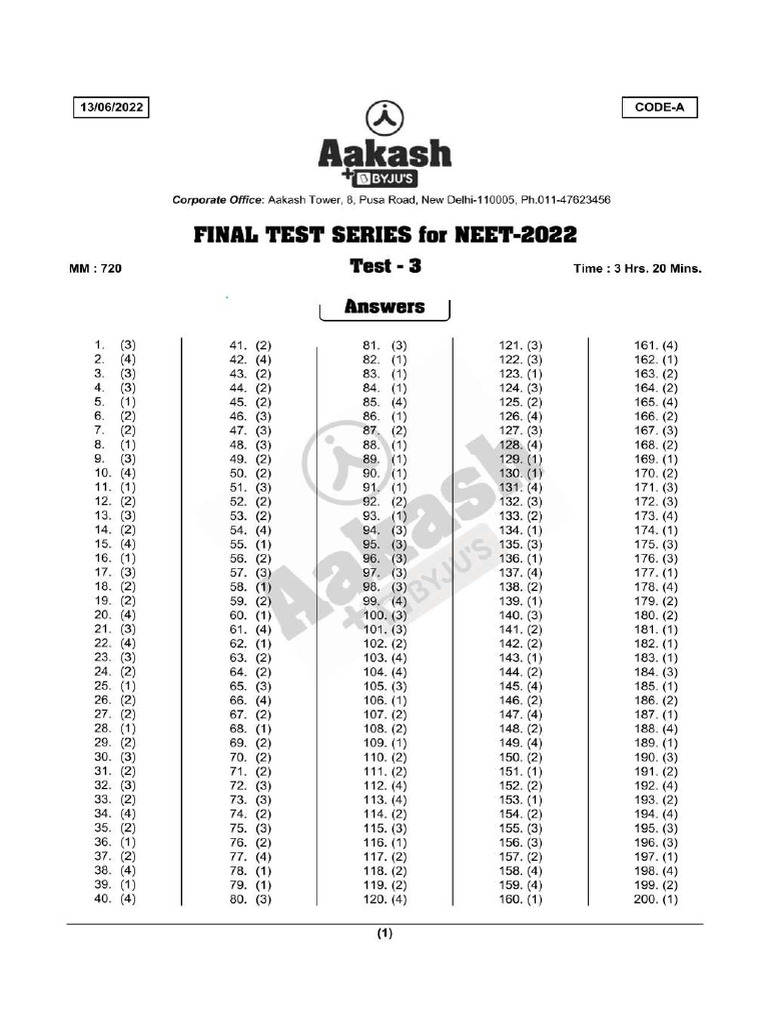 FTS - 03 Code A Solution | PDF