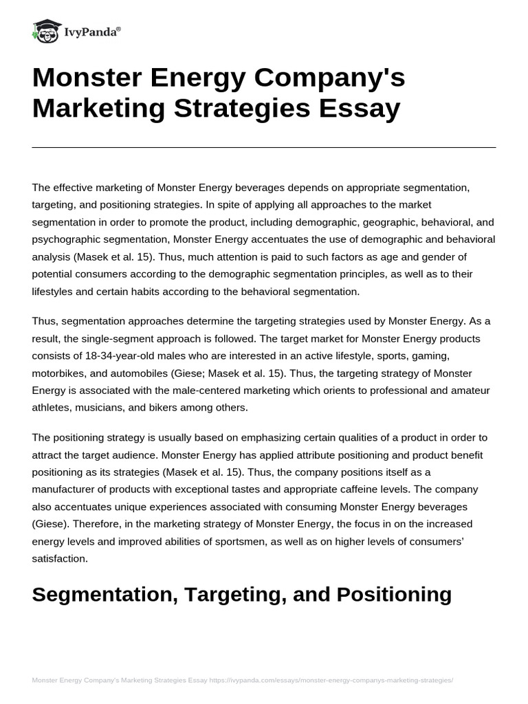 Monster Energy Companys Marketing Strategies | PDF | Market ...