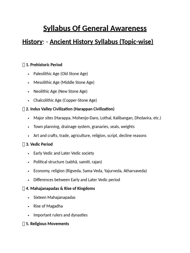 General Awareness Syllabus Overview | PDF | Verb | Mughal Empire
