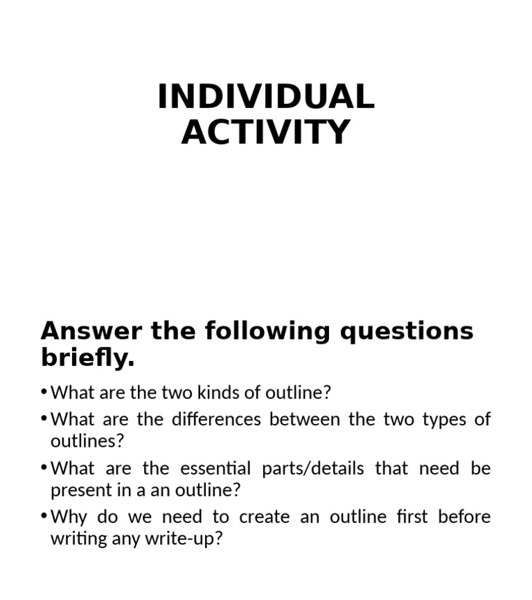 Individual Activity (Outlining) | PDF