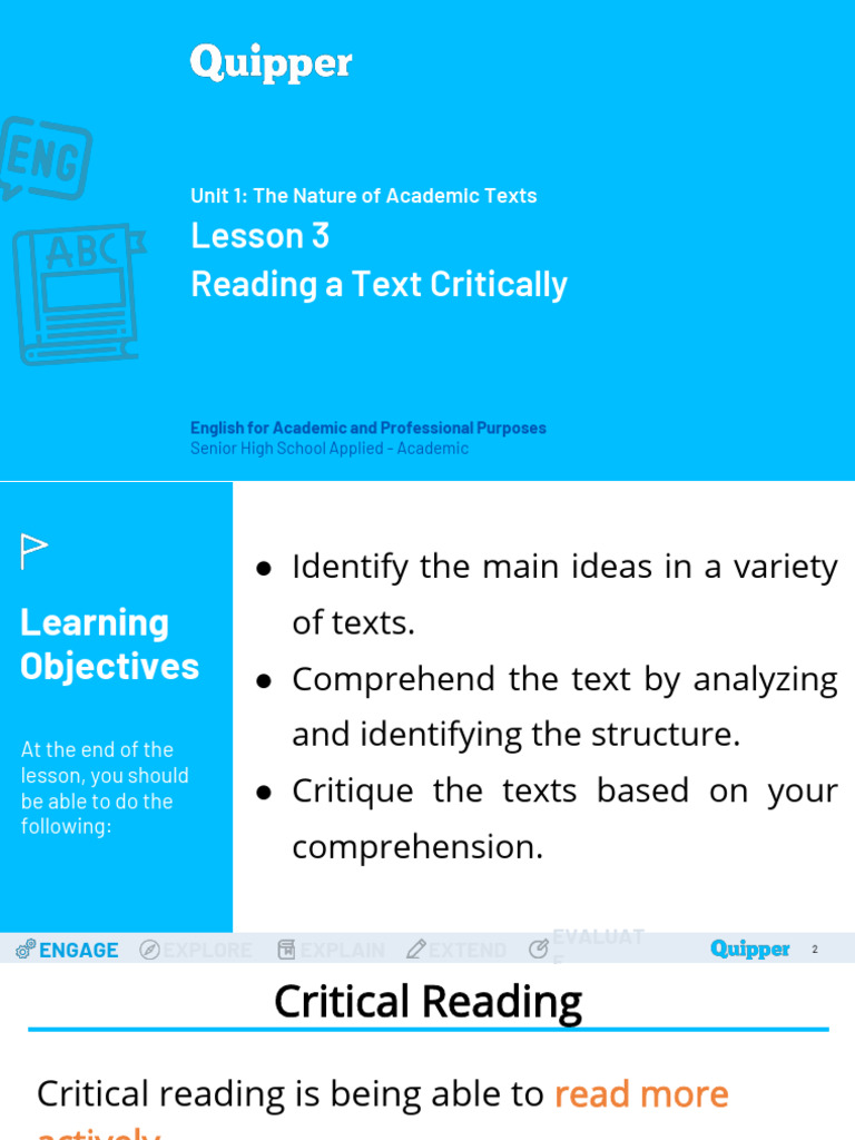 Mastering Critical Reading Skills | PDF | Reading Comprehension ...