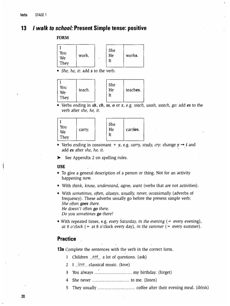 Longman Grammar Practice for Elementary_present Simple | PDF
