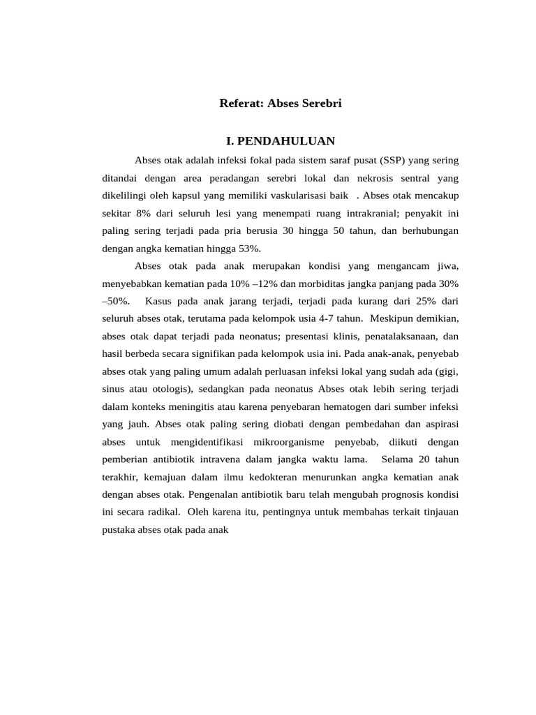 Abses Serebri pada Anak: Penyebab dan Penanganan | PDF