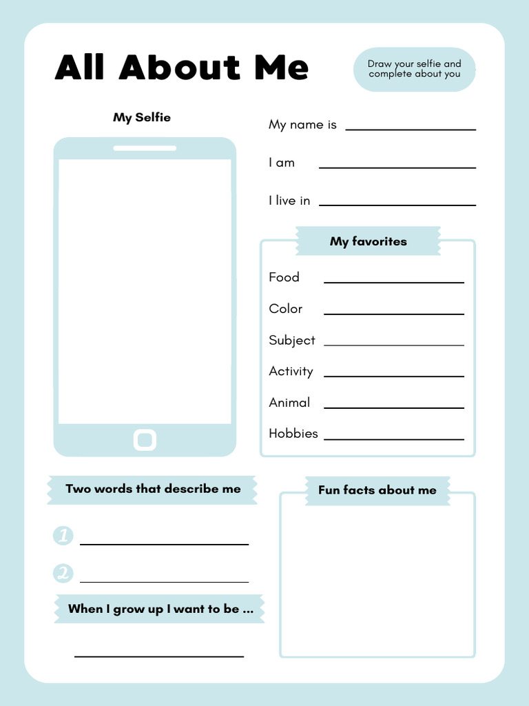 All About Me: Fun Facts & Favorites | PDF