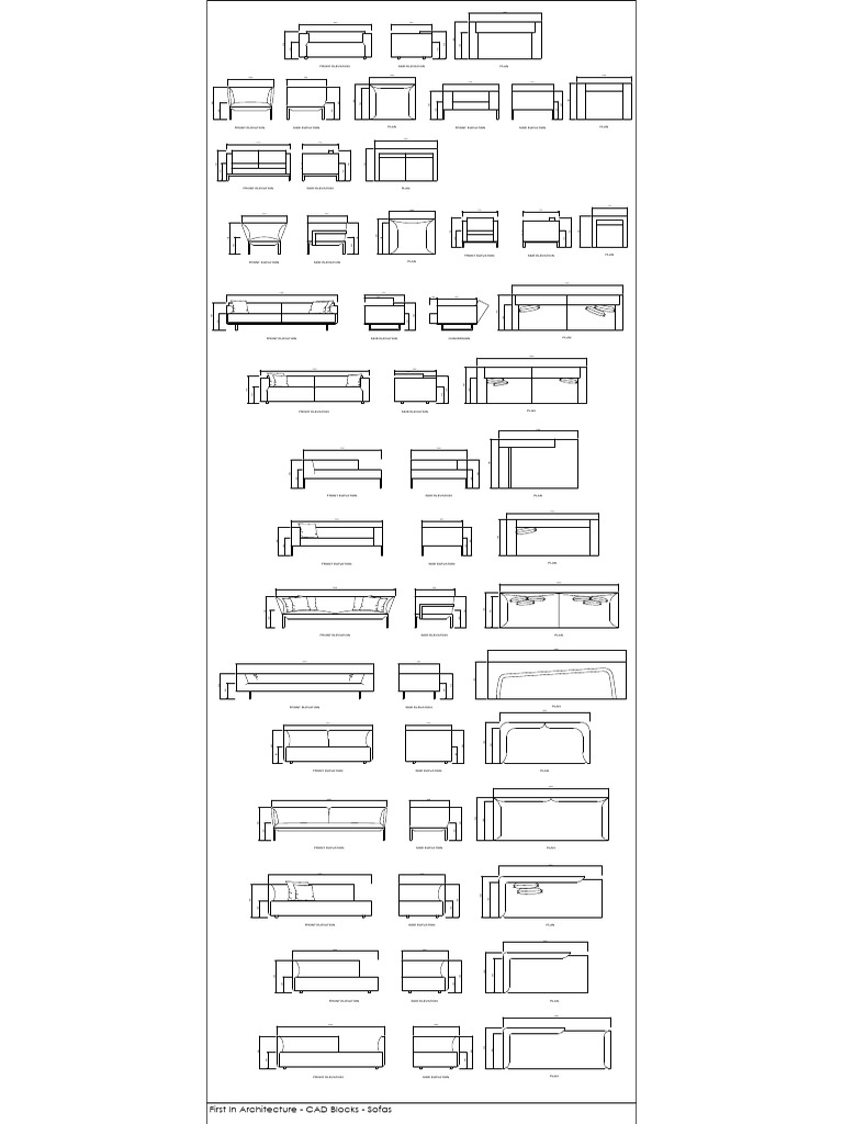 CAD Blocks for Sofa Designs | PDF