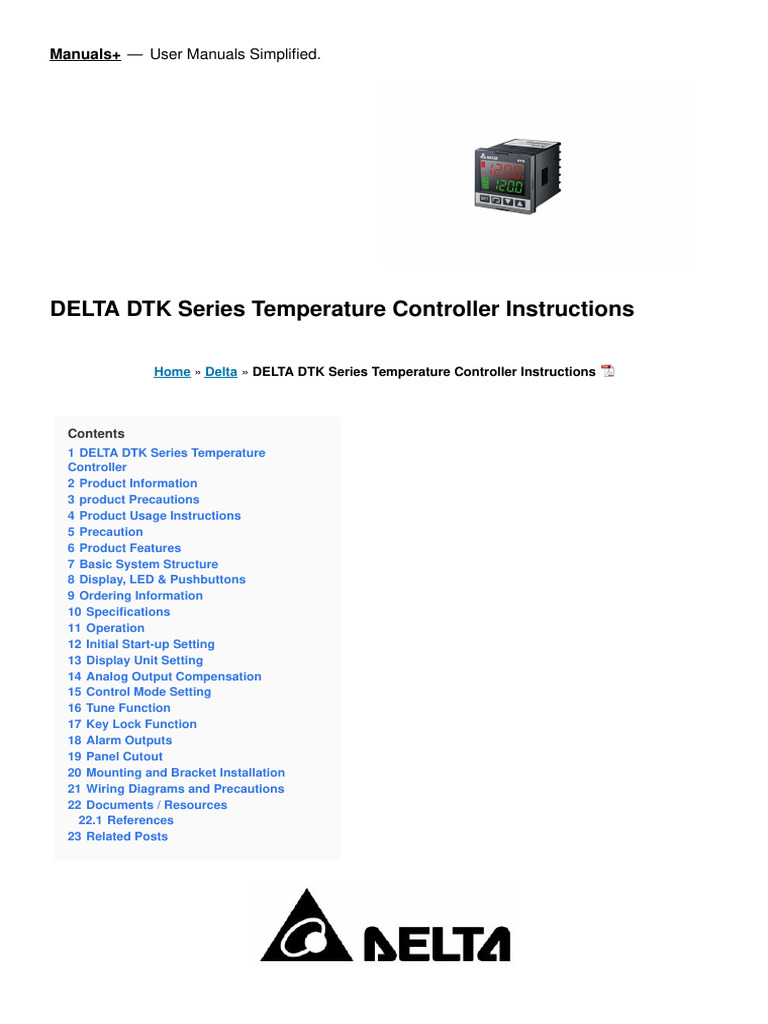 DTK Series Temperature Controller Manual | PDF | Parameter (Computer Programming) | Thermocouple