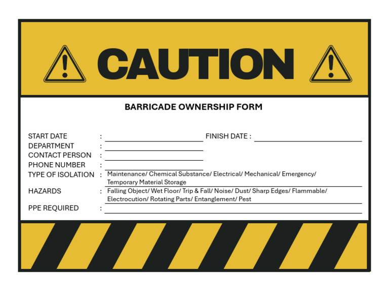 Barricade Ownership Form | PDF