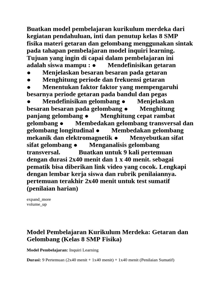 Modul Pembelajaran Getaran & Gelombang SMP | PDF
