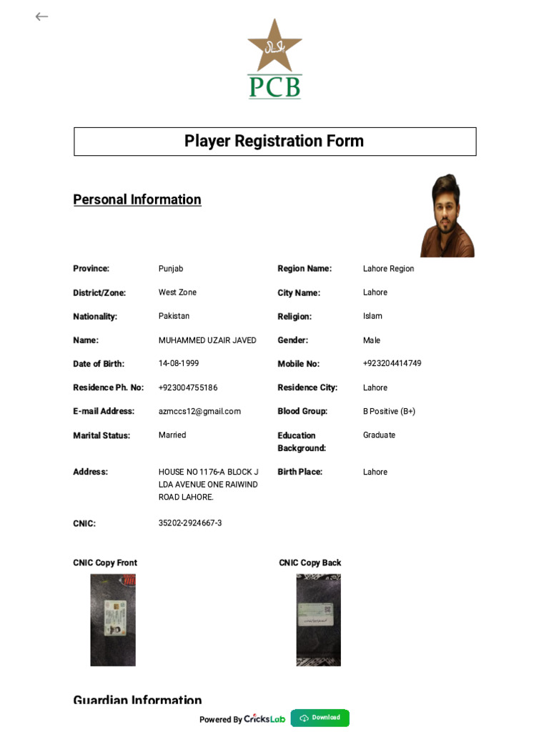 Pakistan Cricket Board (PCB) - Powered by Crickslab | PDF | Summer Sports | Ball And Bat Games