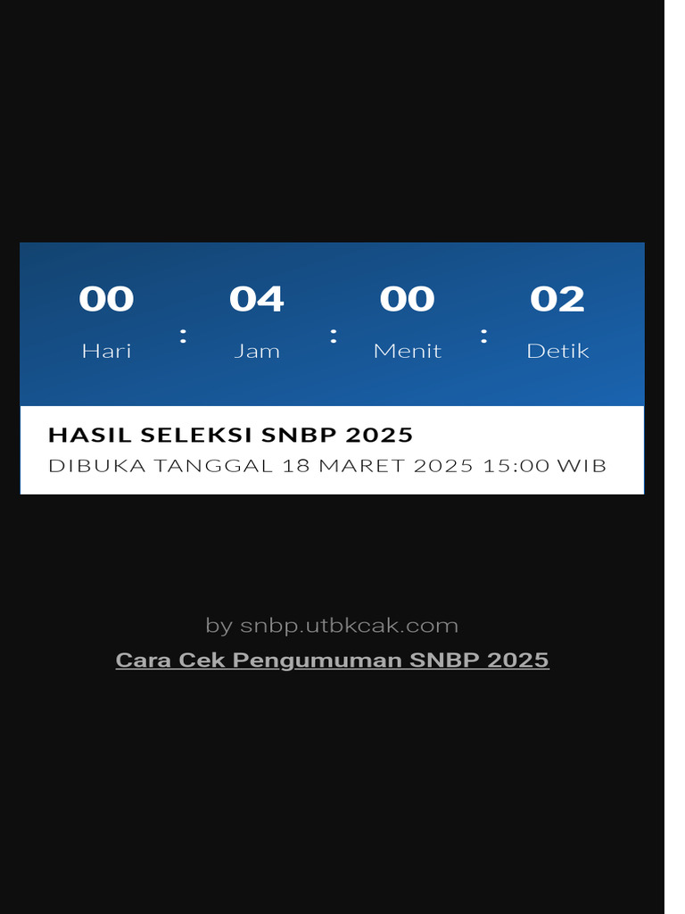 Countdown Pengumuman SNBP 2025 | PDF