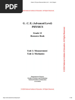 Grade 12 Physics Resource Book Unit 1,2 | PDF