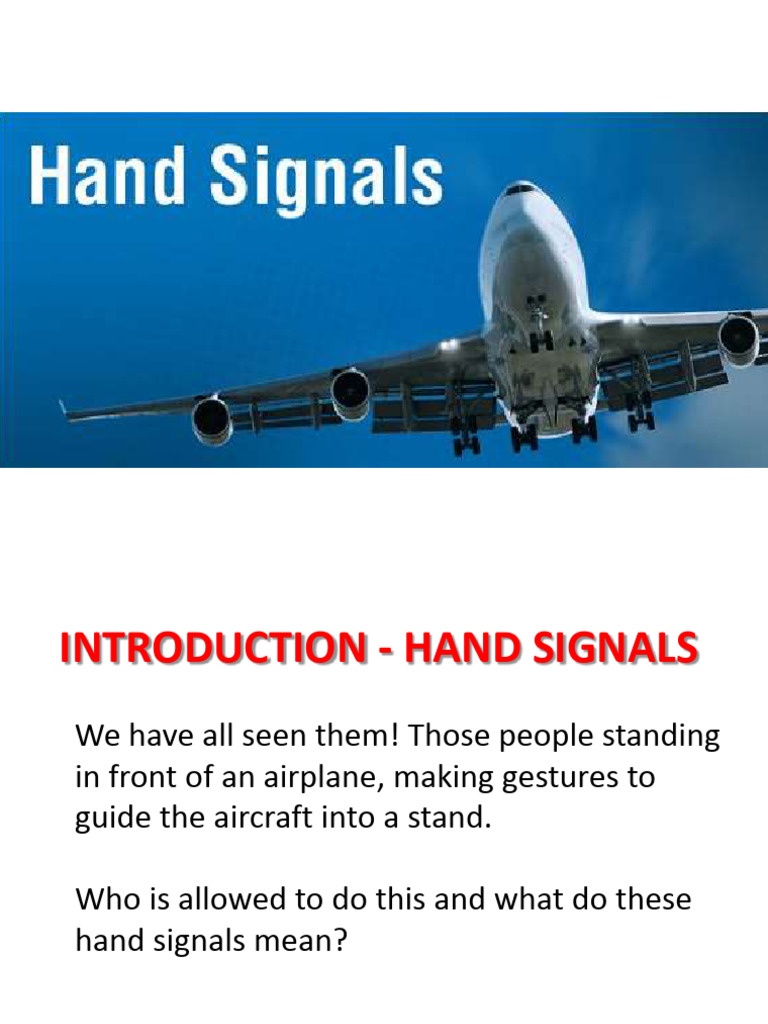 Aircraft Marshalling Hand Signals Guide | PDF | Aircraft | Aviation
