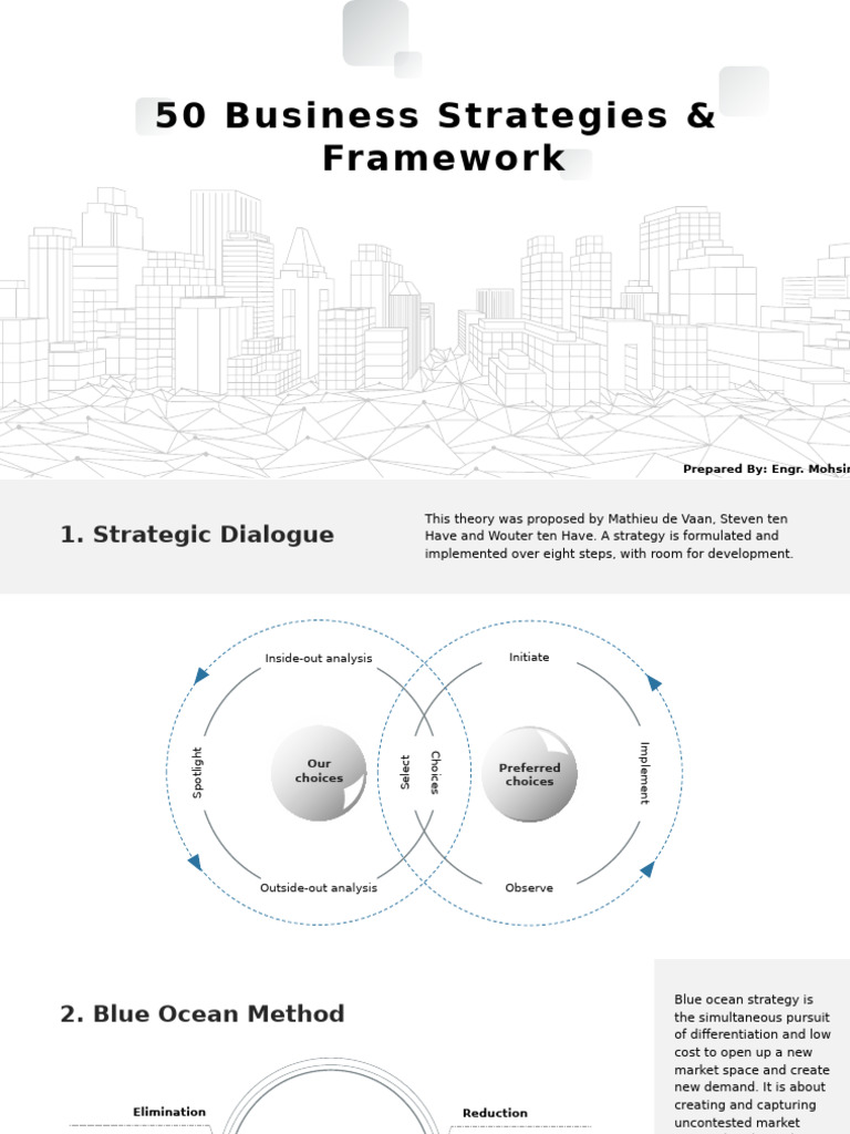 50 Business Strategy Frameworks Overview | PDF | Supply Chain | Marketing