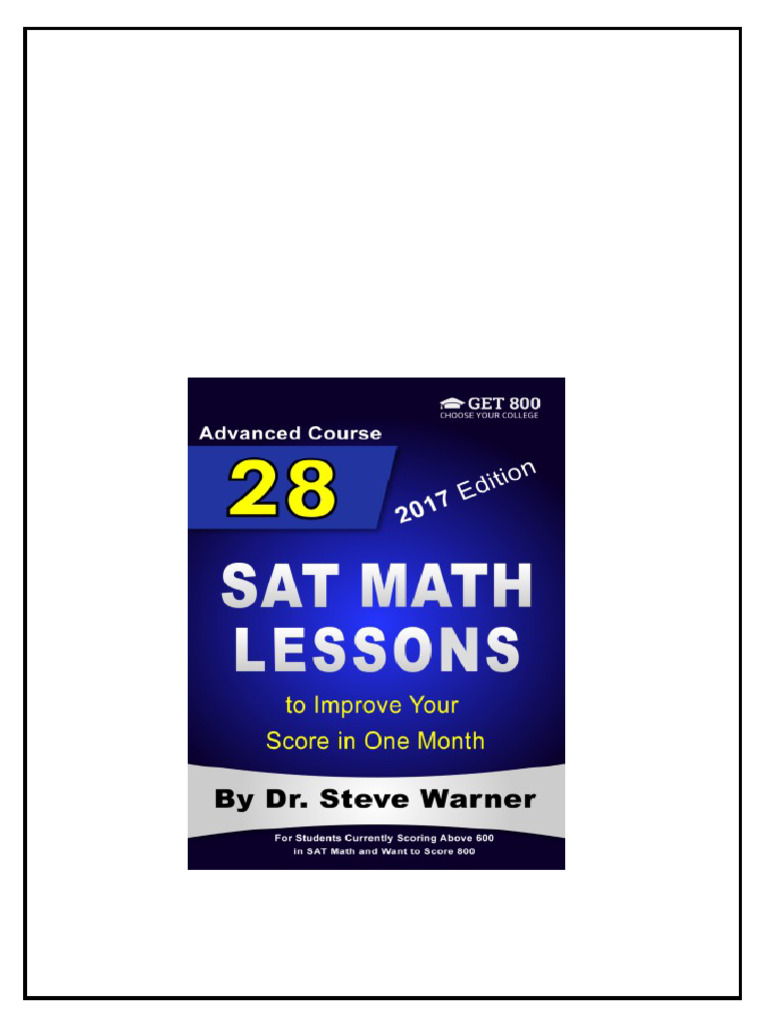 28 New Sat Math Lessons To Improve Your Score in One Month 3rd Steve ...