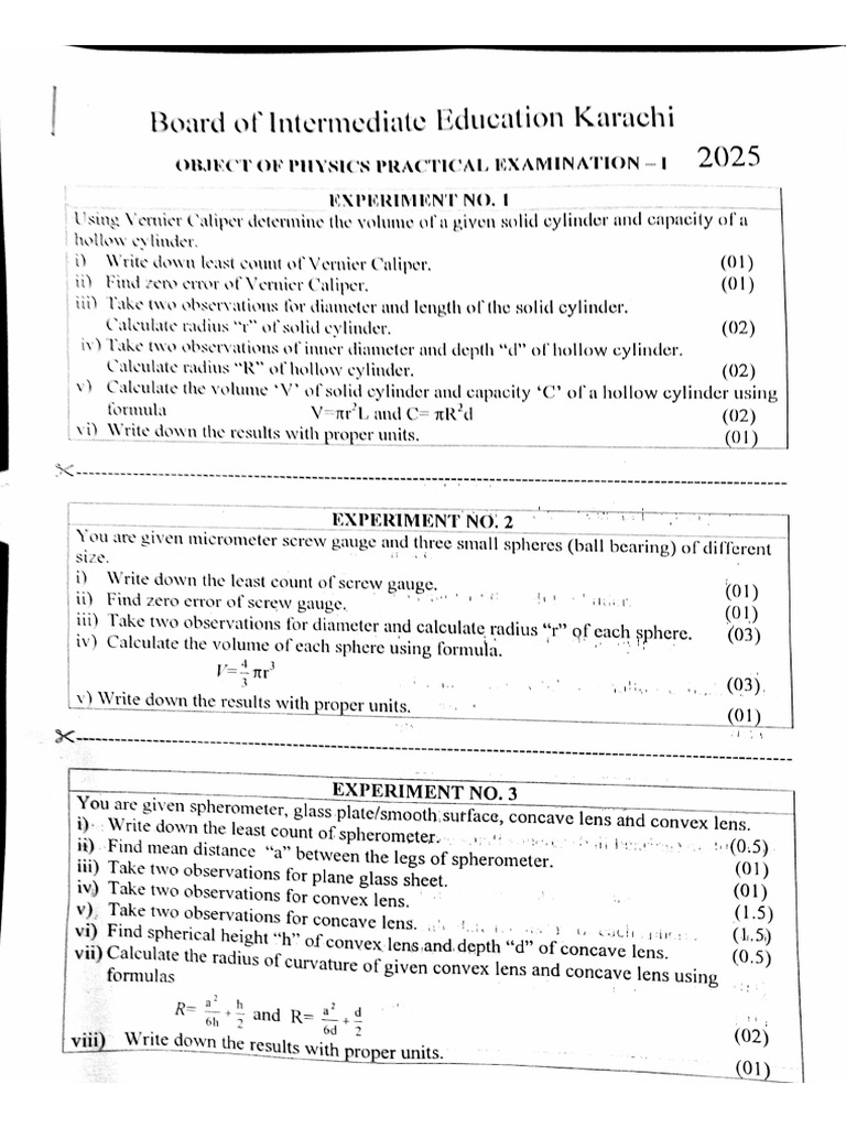 Xi Practicals Objects 2025 | PDF