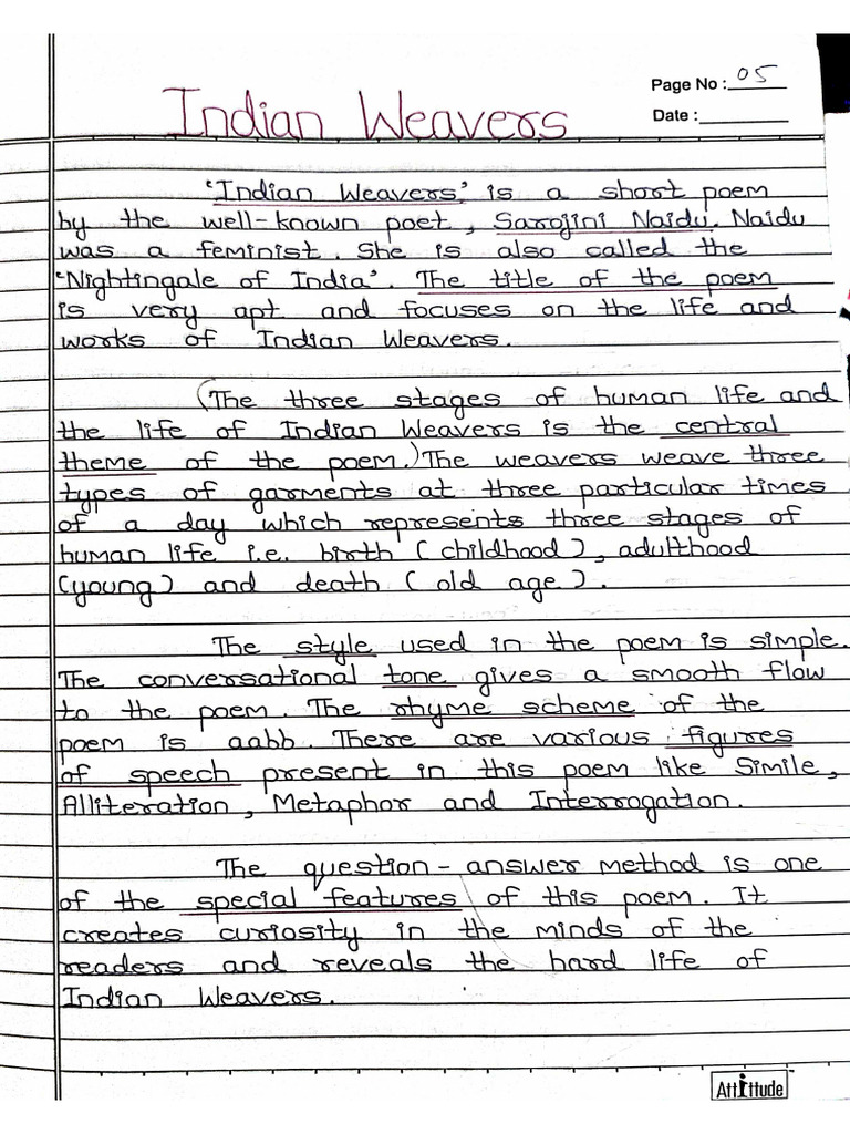 Indian Weavers Notes | PDF