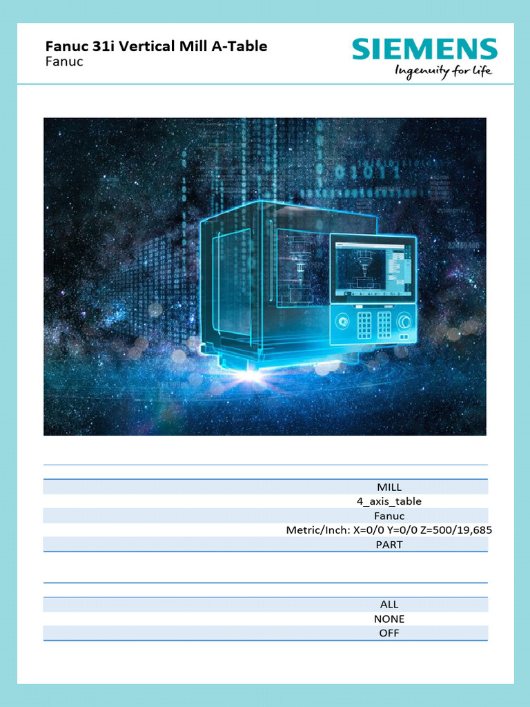 Fanuc 31i Vertical Mill A-Table Specs | PDF