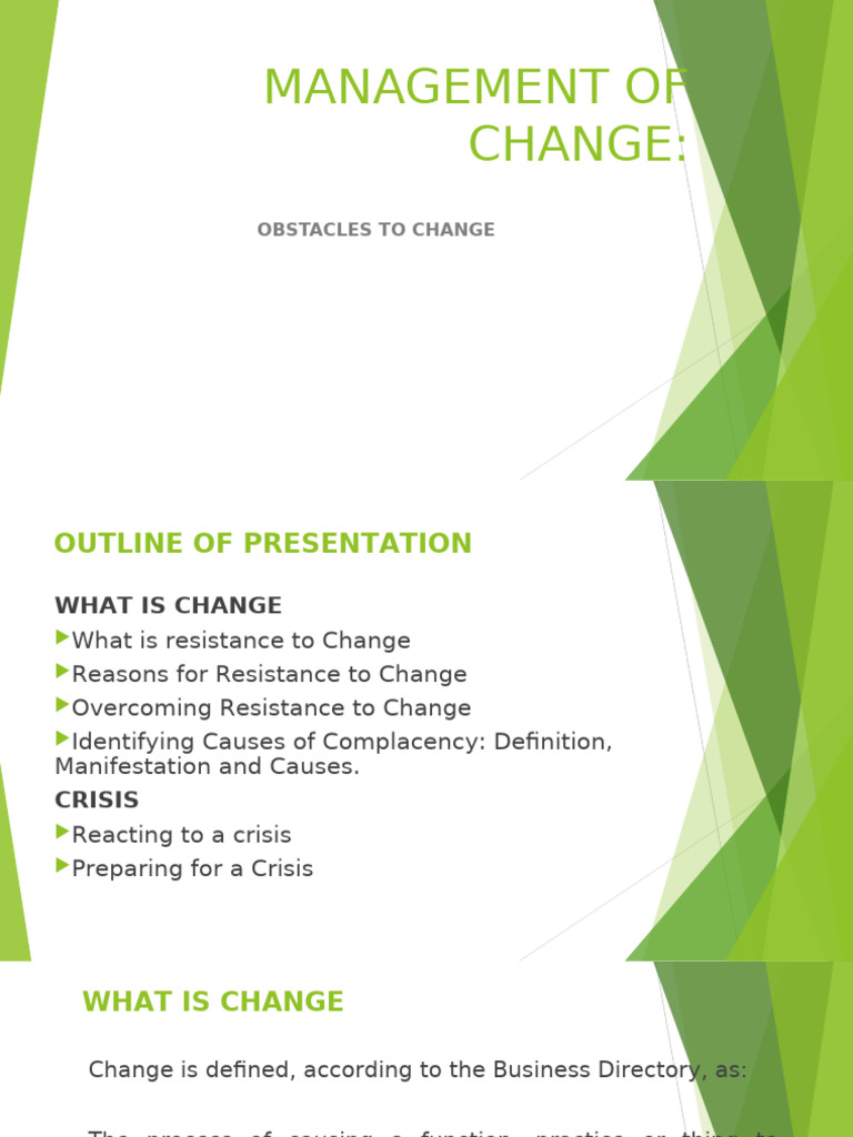Obstacles To Change | PDF | Power (Social And Political) | Change ...