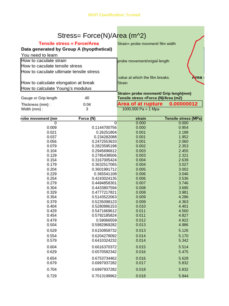 Tutorial - 1 - 2025 Process To Calculate Tensile Strength - Modulus ...