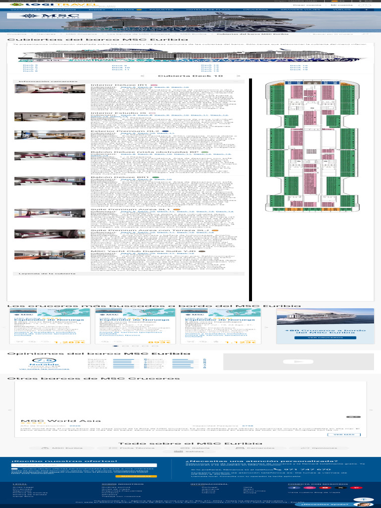 Cubiertas Del Barco MSC Euribia, MSC Cruceros - Logitravel | PDF | Crucero