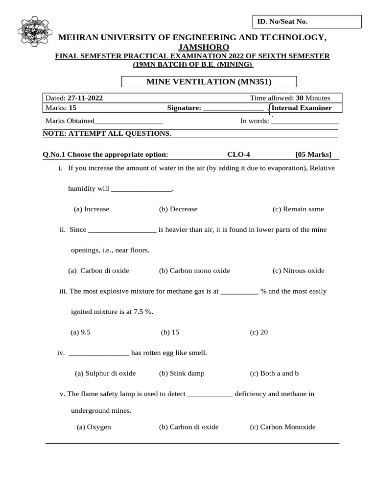Mine Ventilation | PDF
